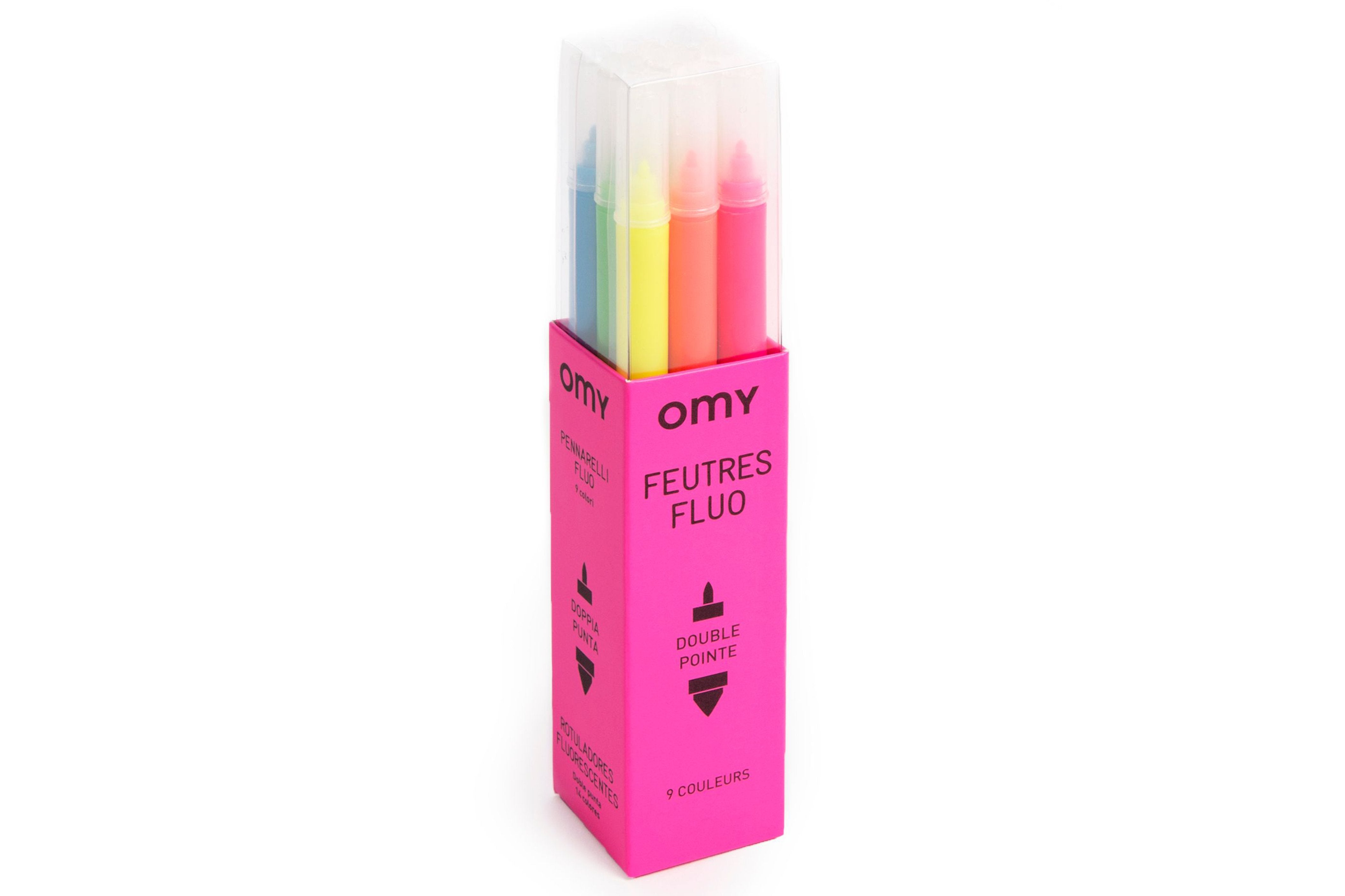 OMY Boîte de 9 feutres fluo – Bathroom Graffiti